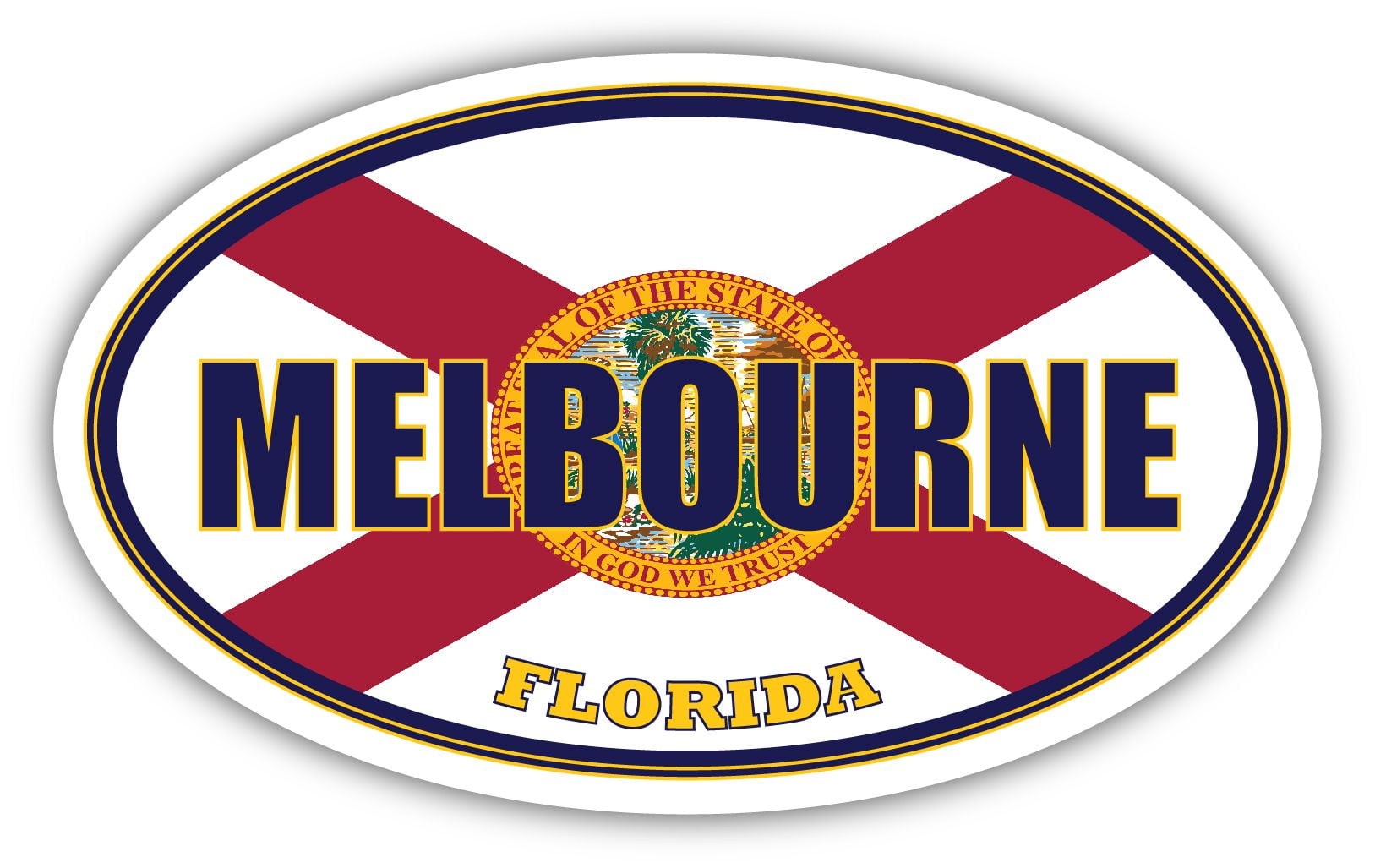 Melbourne City Florida State Flag | FL Flag Brevard County Oval State ...