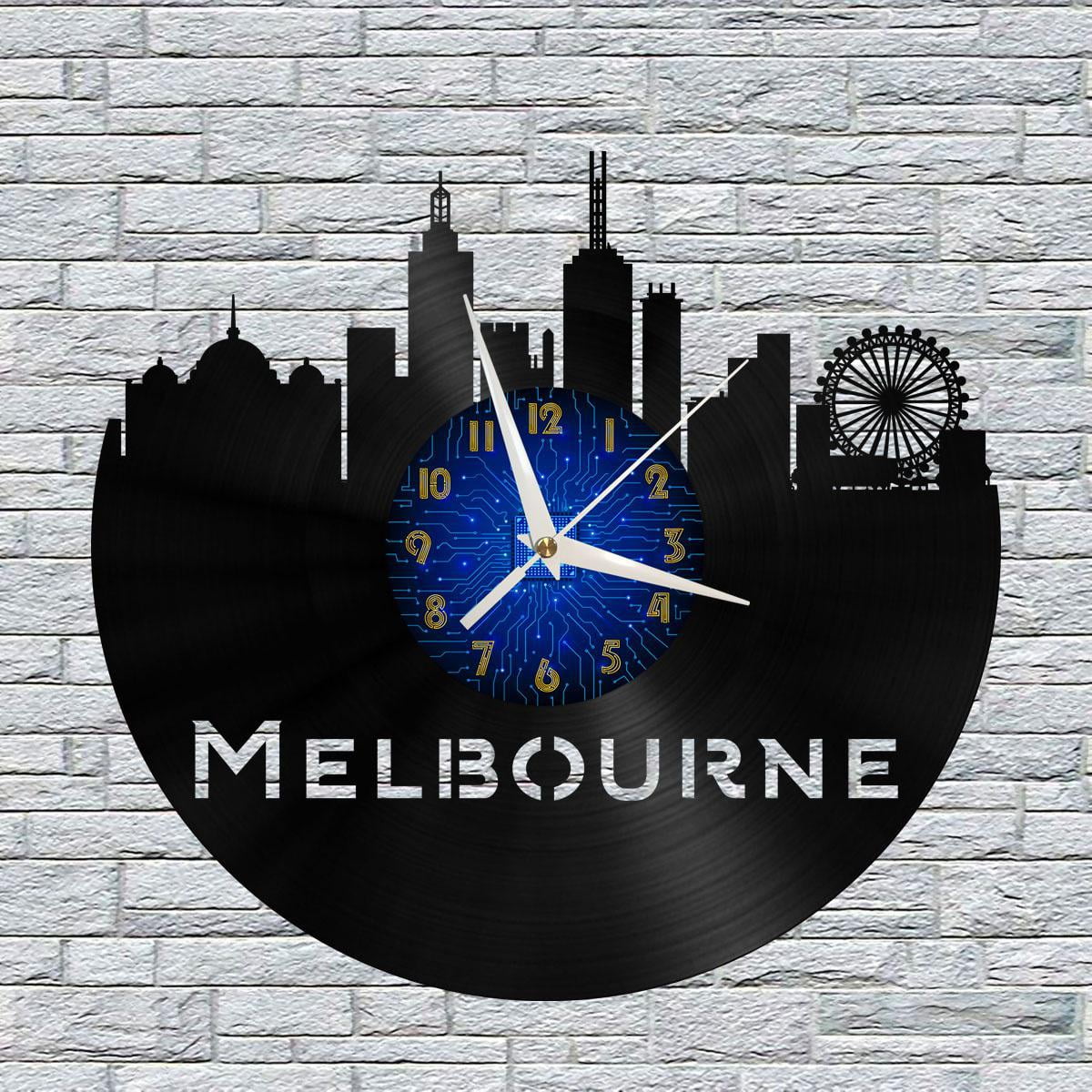 Melbourne City View 12 Inch Vinyl Record Wall Clock - Silent, Creative ...