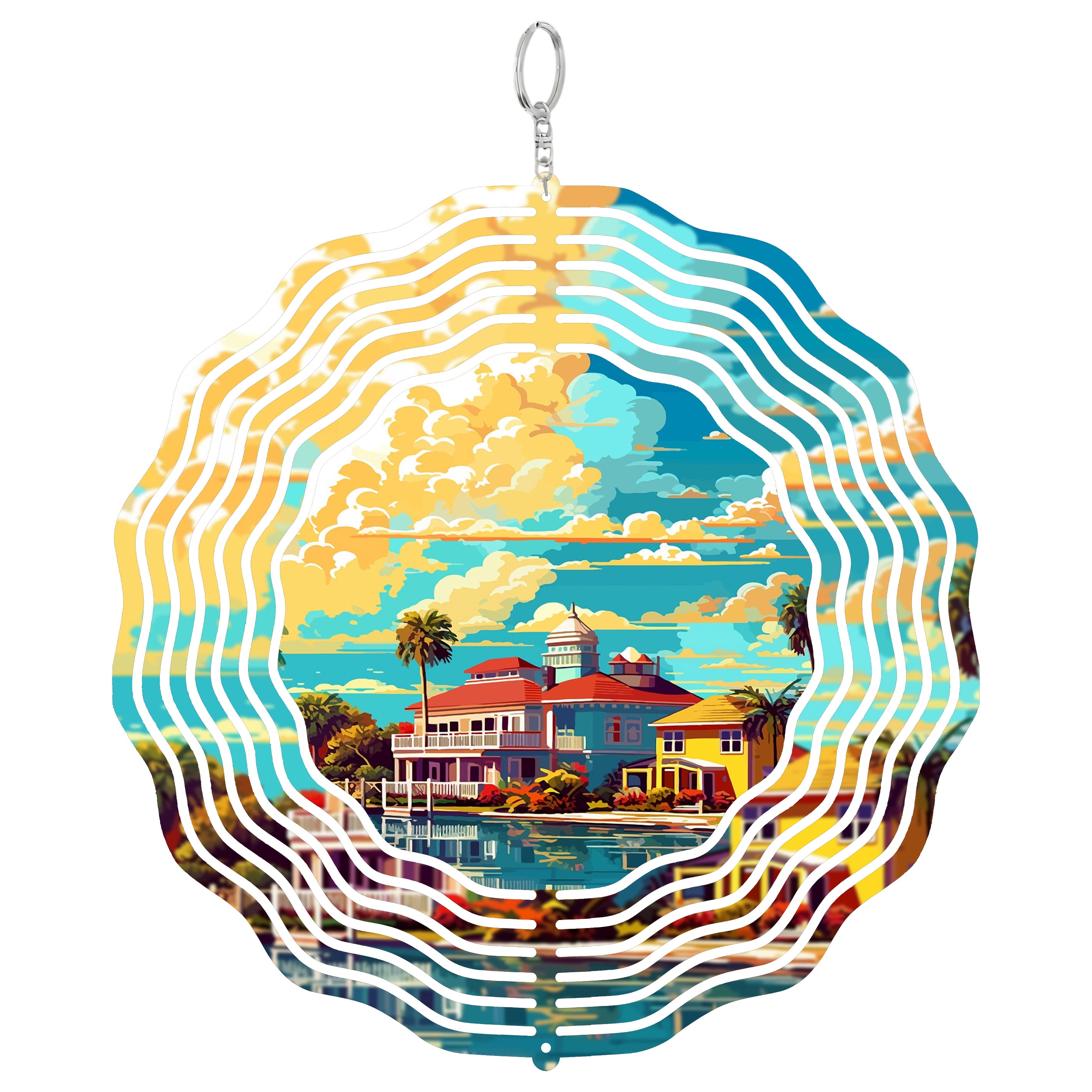 Melbourne Florida 3D Wind Spinner Kinetic Stainless Steel Garden Decor ...