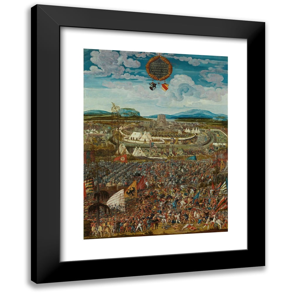 Melchior Feselen 14x18 Black Modern Framed Museum Art Print Titled - The Anachronistic Siege for ...