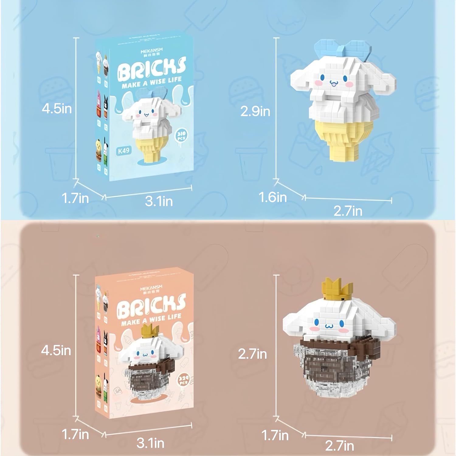 Meldy And Kuluomi Mini Building Blocks Summer Kawaii Snack Building ...