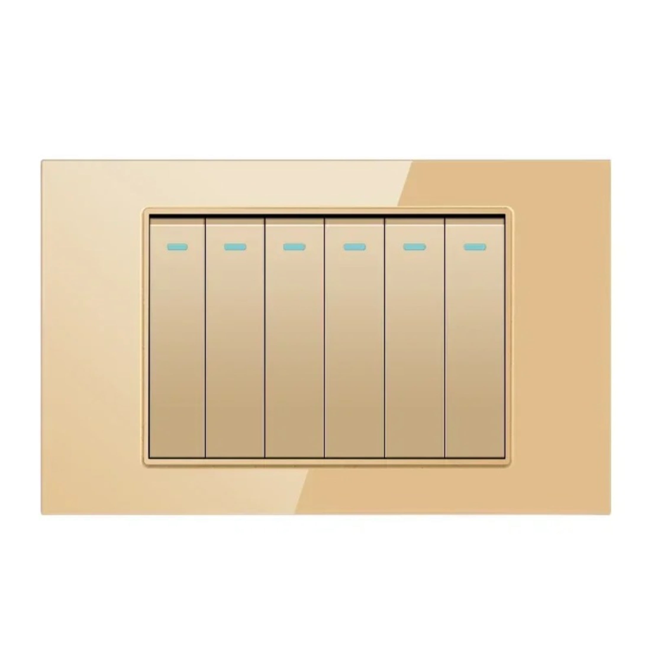 Melery 6gang 4x2 Light Switch Wall Switch USA Tempered Glass Panel ...