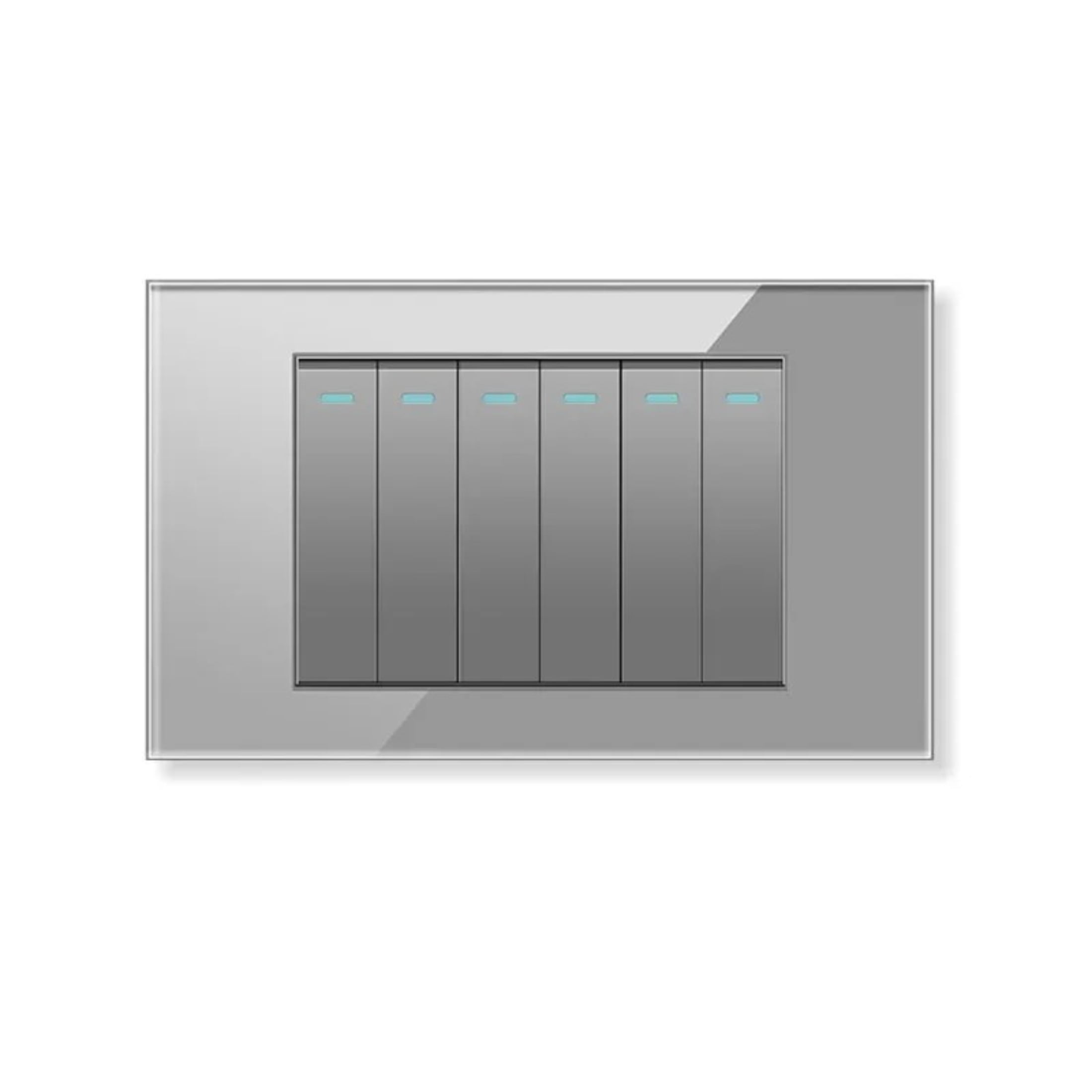 Melery 6gang 4x2 Light Switch Wall Switch USA Tempered Glass Panel ...