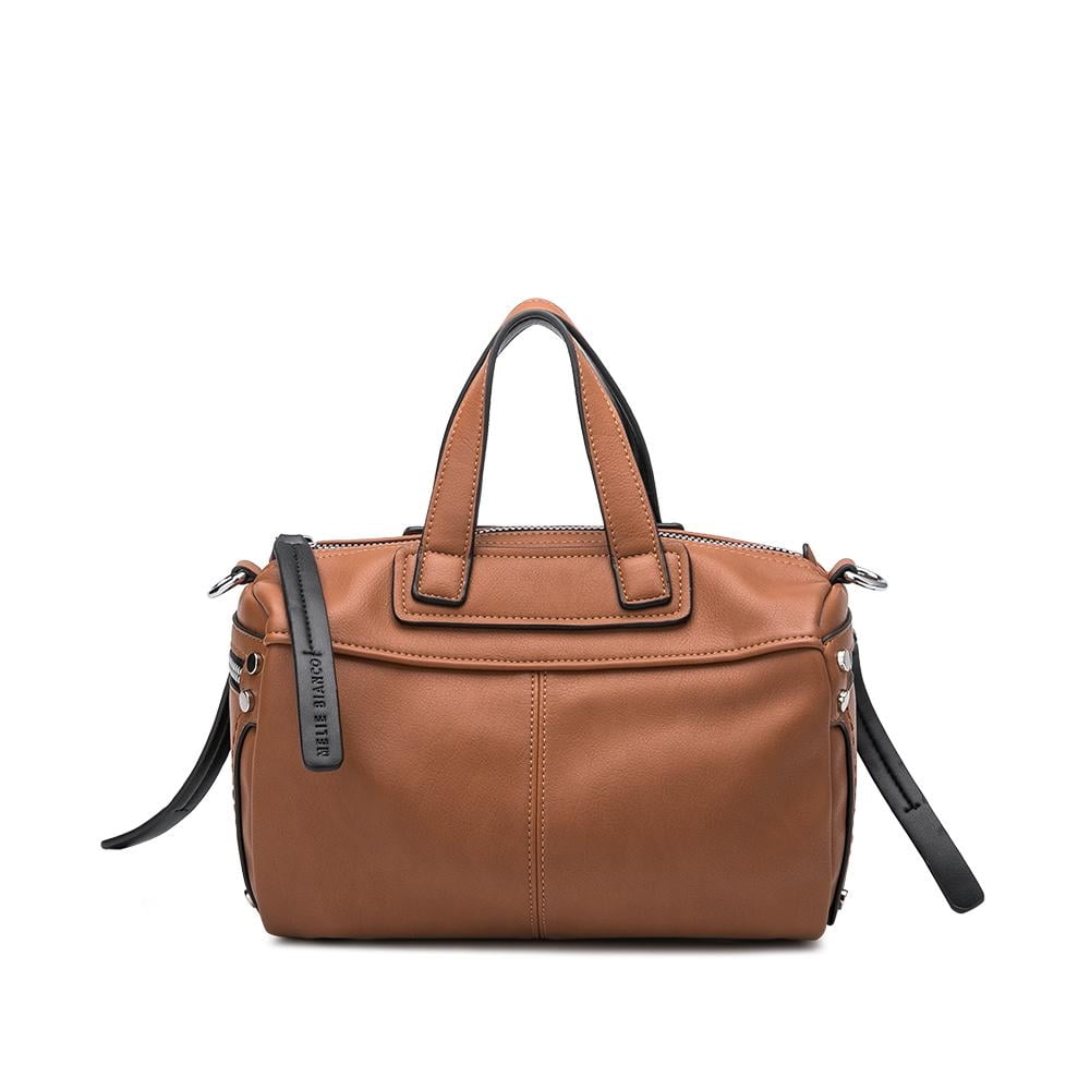 Melie Bianco Sienna Vegan Leather Bowling Bag, Saddle Brown - Walmart.com