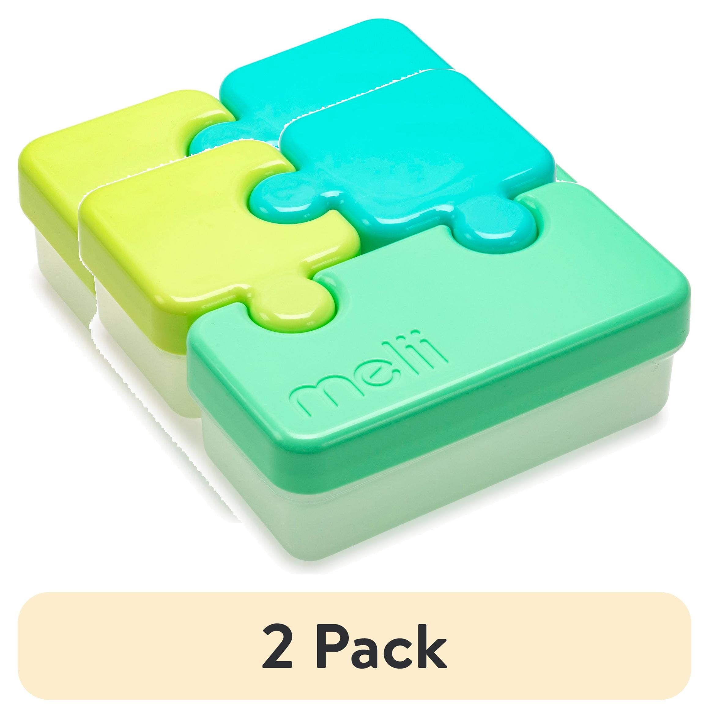 (2 pack) Melii Puzzle Bento Container - Lime, Blue, Green - Walmart.com
