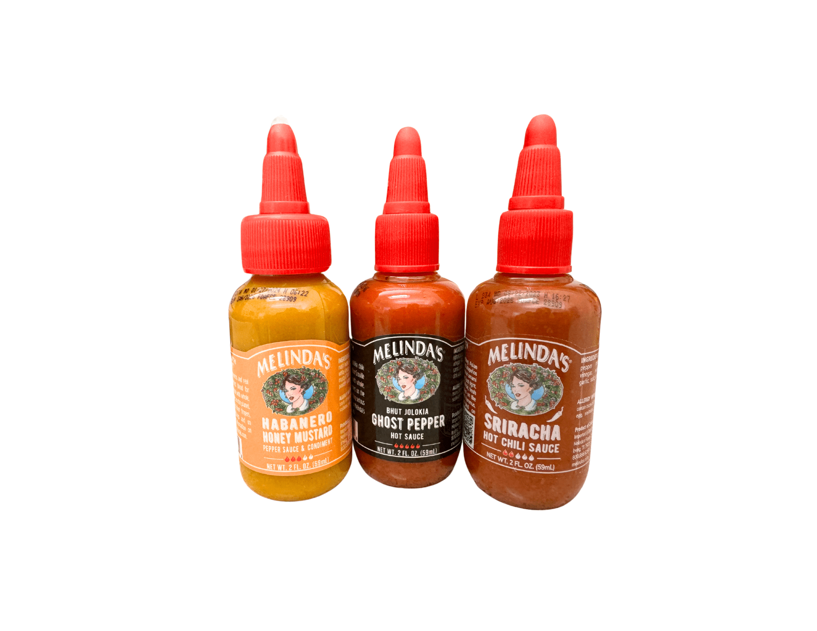Melinda's Habanero Honey Mustard, Ghost pepper, Sriracha Hot Chili ...