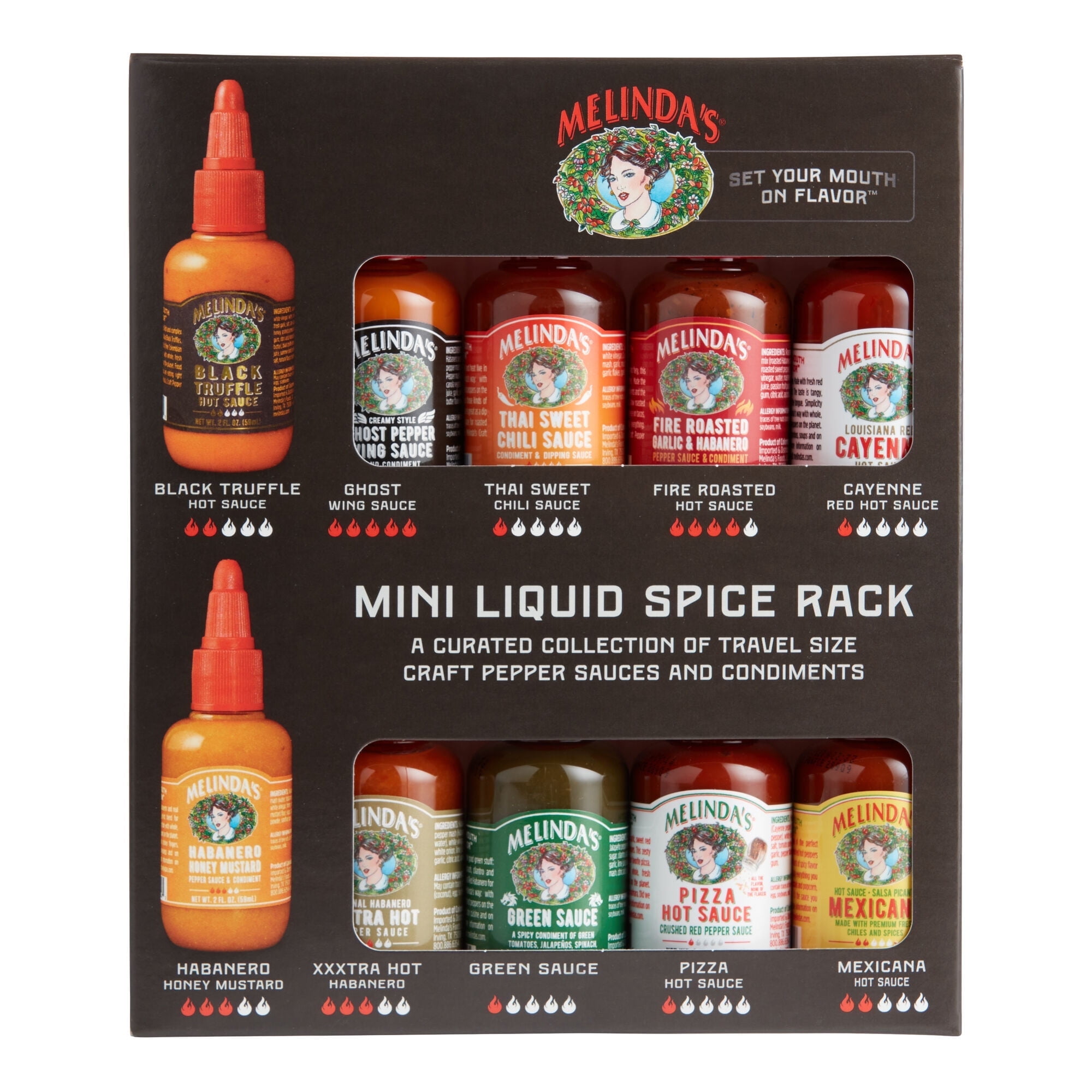 Melinda's Mini Liquid Spice Rack Hot Sauce Gift Set Pack of 3 - Walmart.com