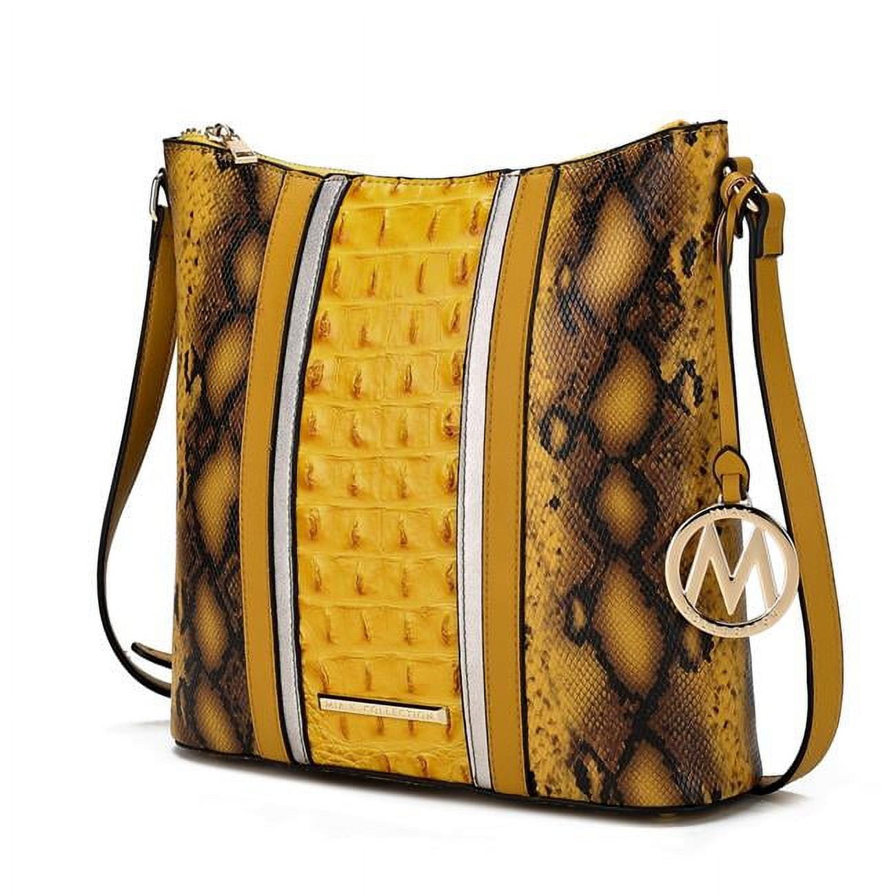 Meline Faux Crocodile and Snake Embossed Vegan Leather Womens Shoulder ...