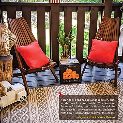 Melino Wooden Folding Chair for Outdoor, Low Profile Acacia Wood Lounge ...