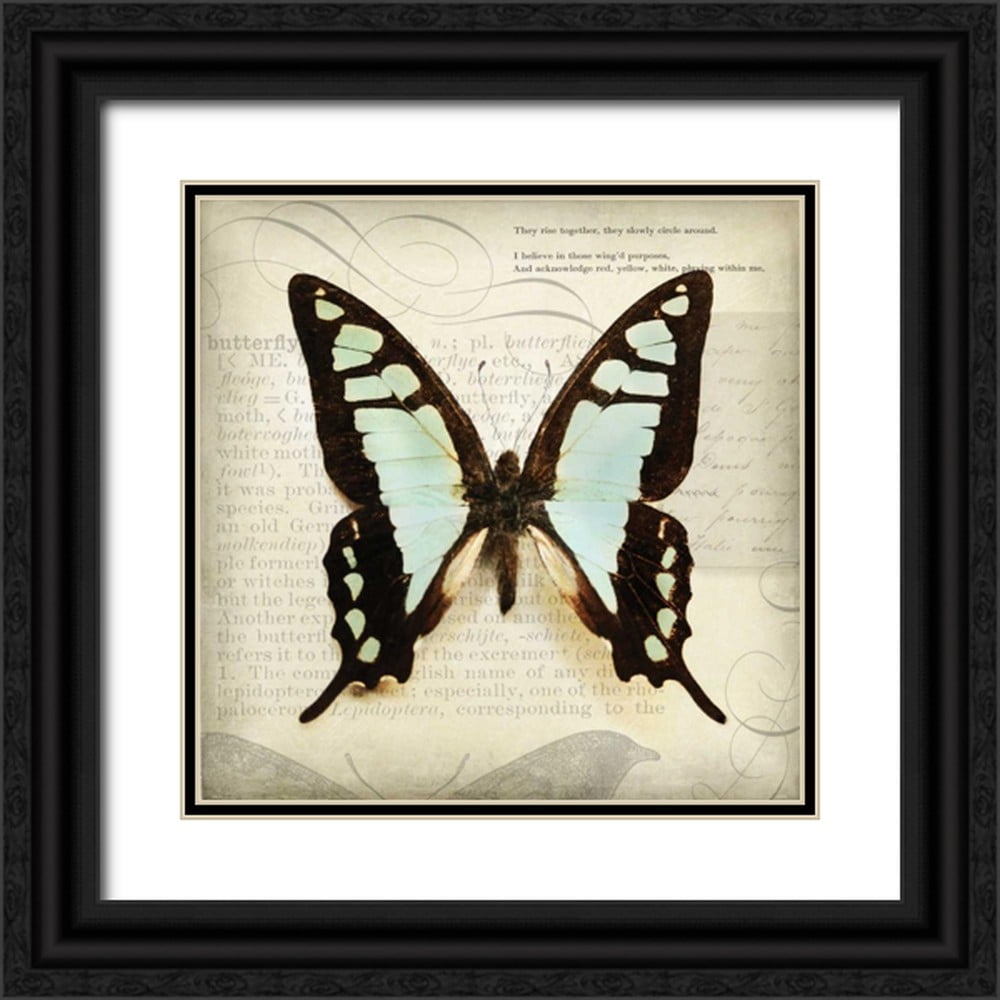 Melious, Amy 12x12 Black Ornate Wood Framed with Double Matting Museum ...