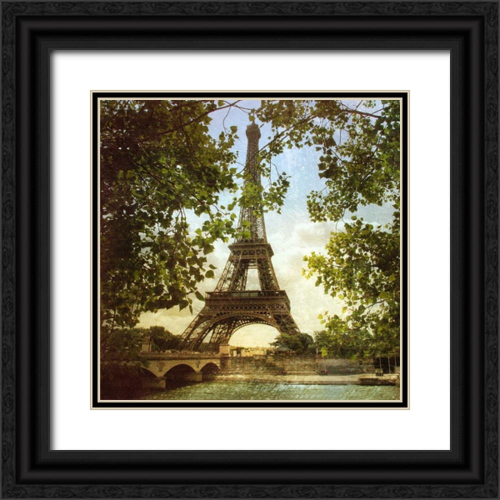 Melious, Amy 15x15 Black Ornate Wood Framed with Double Matting Museum ...