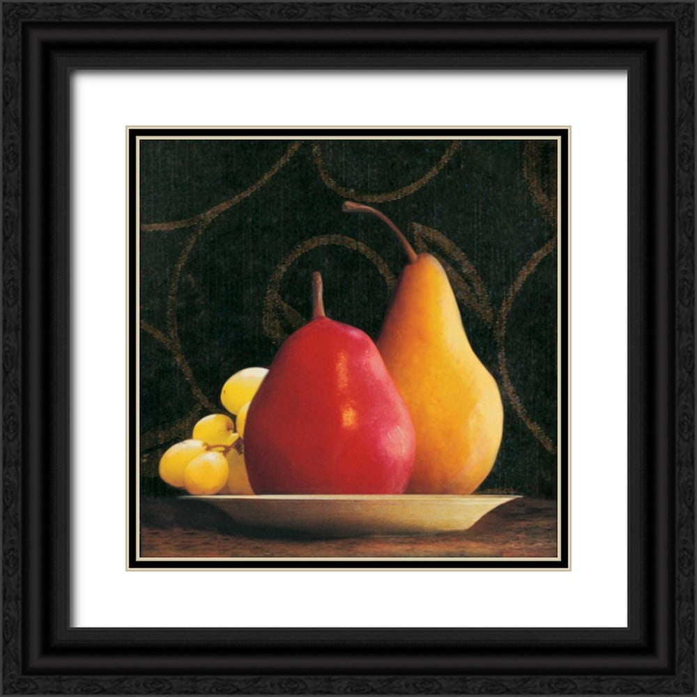 Melious, Amy 15x15 Black Ornate Wood Framed with Double Matting Museum ...