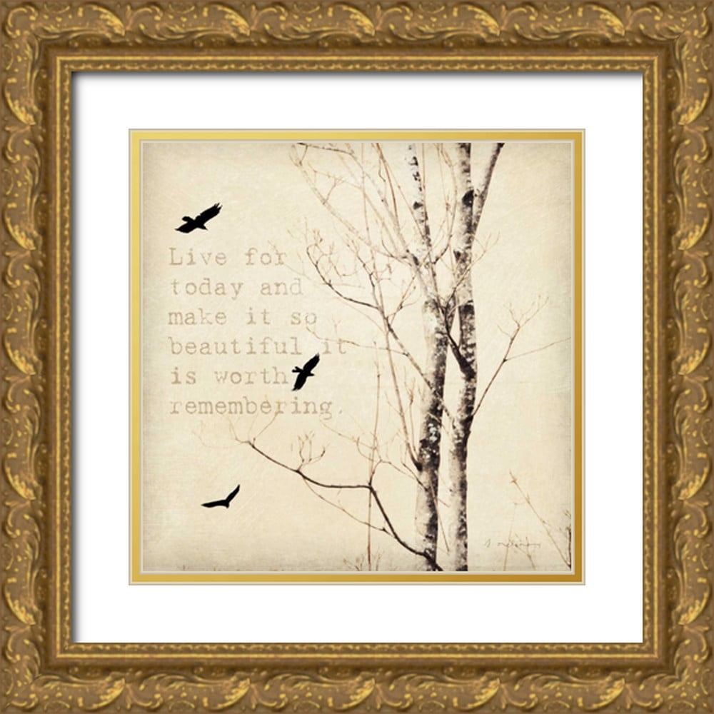 Melious, Amy 15x15 Gold Ornate Wood Framed with Double Matting Museum ...