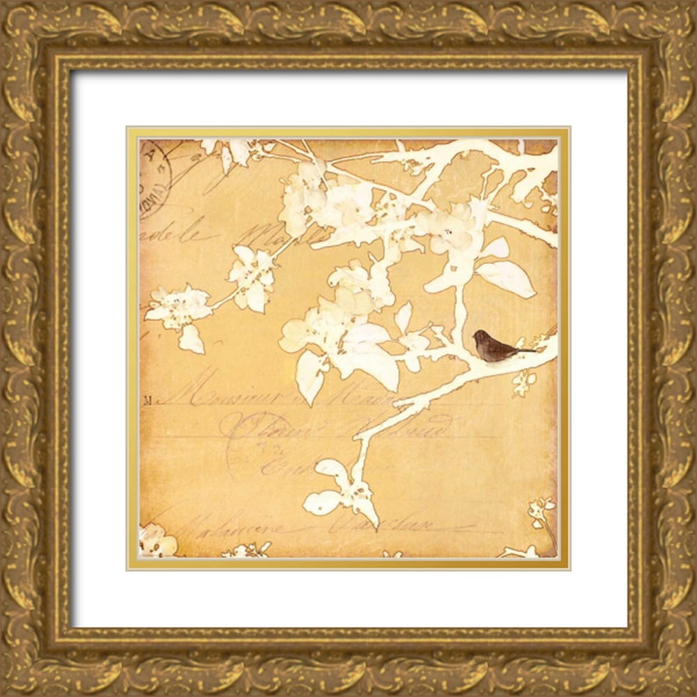 Melious, Amy 15x15 Gold Ornate Wood Framed with Double Matting Museum ...