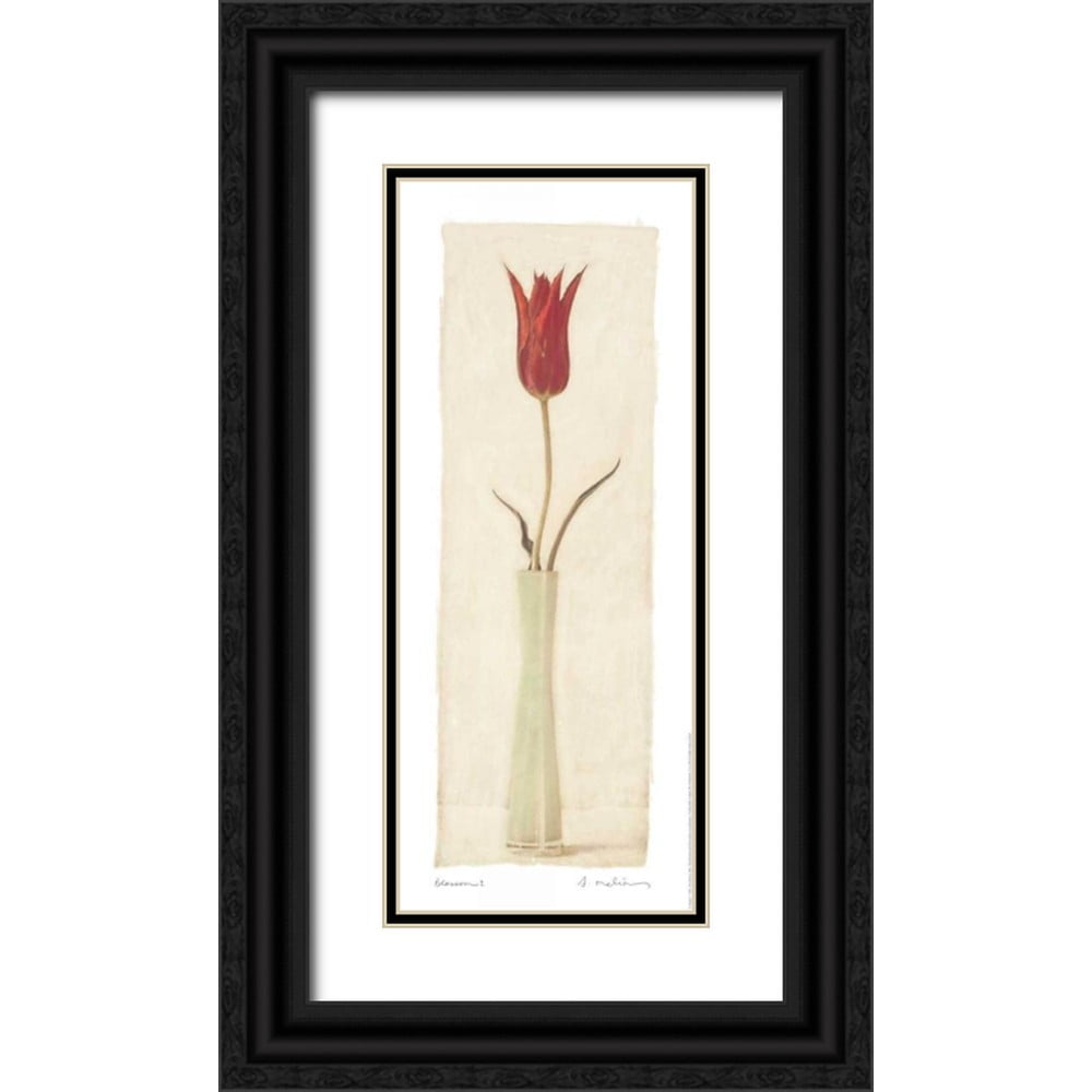 Melious, Amy 15x32 Black Ornate Wood Framed with Double Matting Museum ...