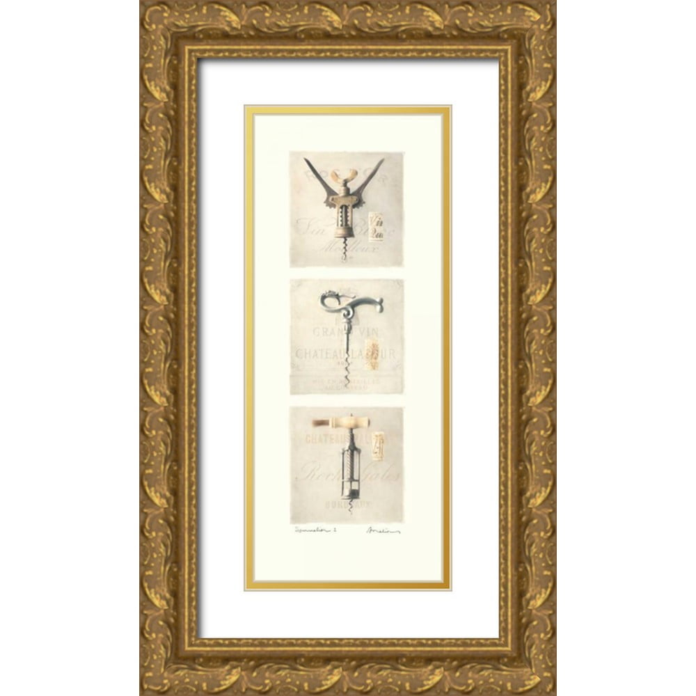 Melious, Amy 15x32 Gold Ornate Wood Framed with Double Matting Museum ...