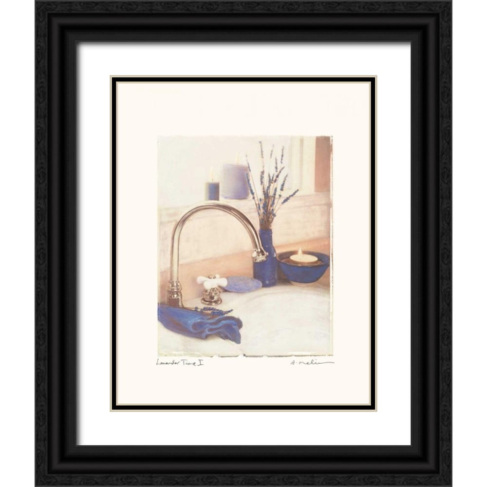 Melious, Amy 20x24 Black Ornate Wood Framed with Double Matting Museum ...