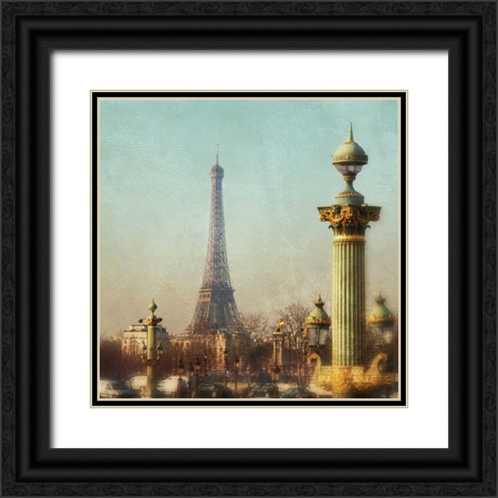 Melious, Amy 26x26 Black Ornate Wood Framed with Double Matting Museum ...