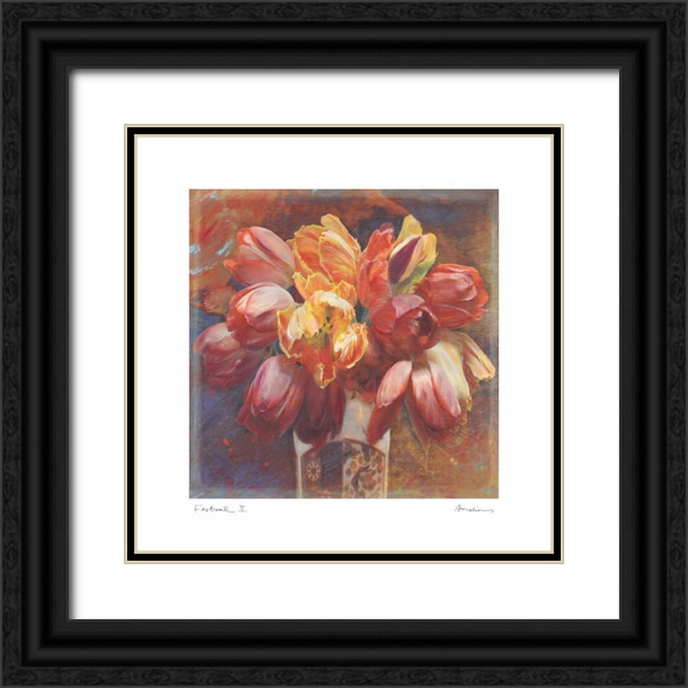 Melious, Amy 26x26 Black Ornate Wood Framed with Double Matting Museum ...