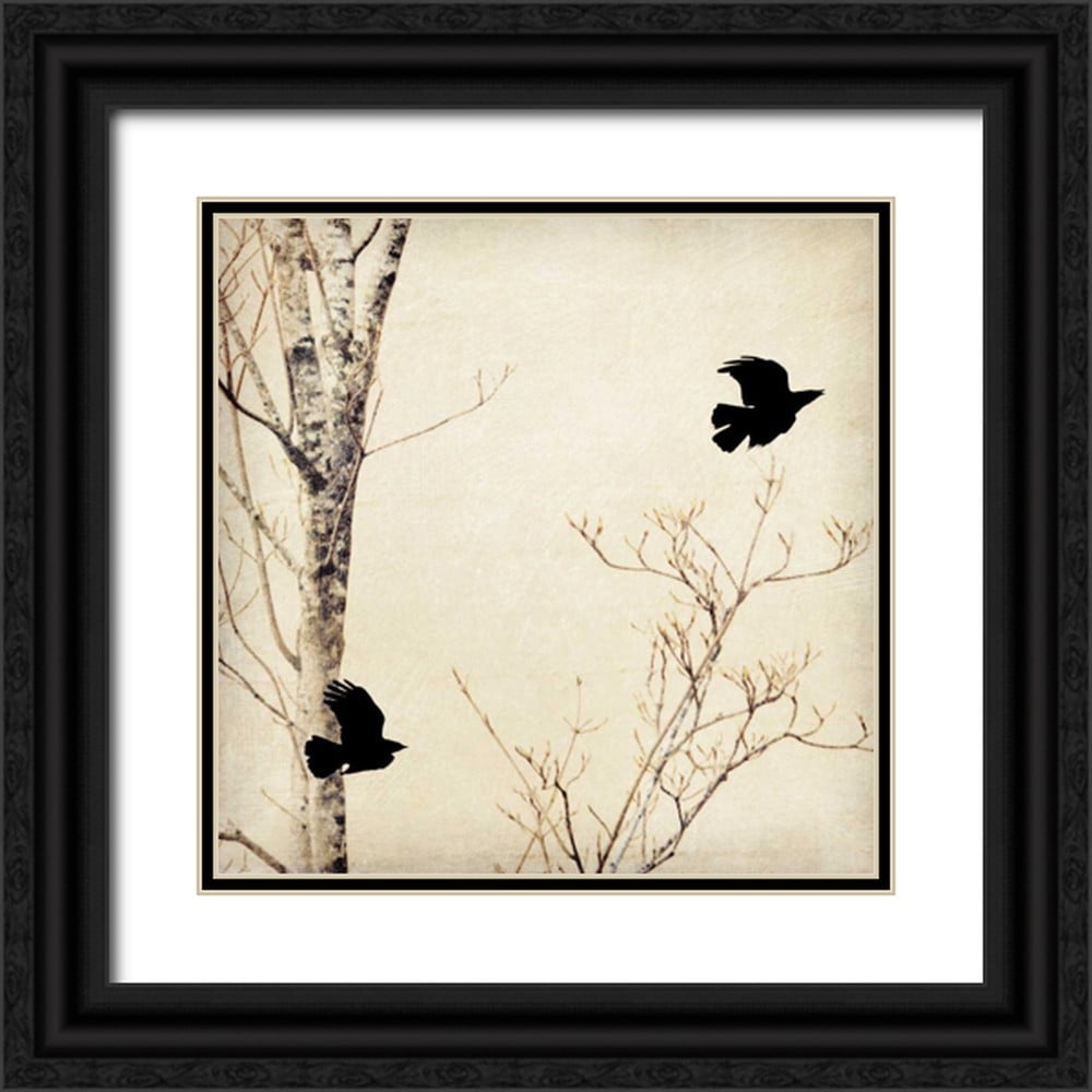 Melious, Amy 26x26 Black Ornate Wood Framed with Double Matting Museum ...