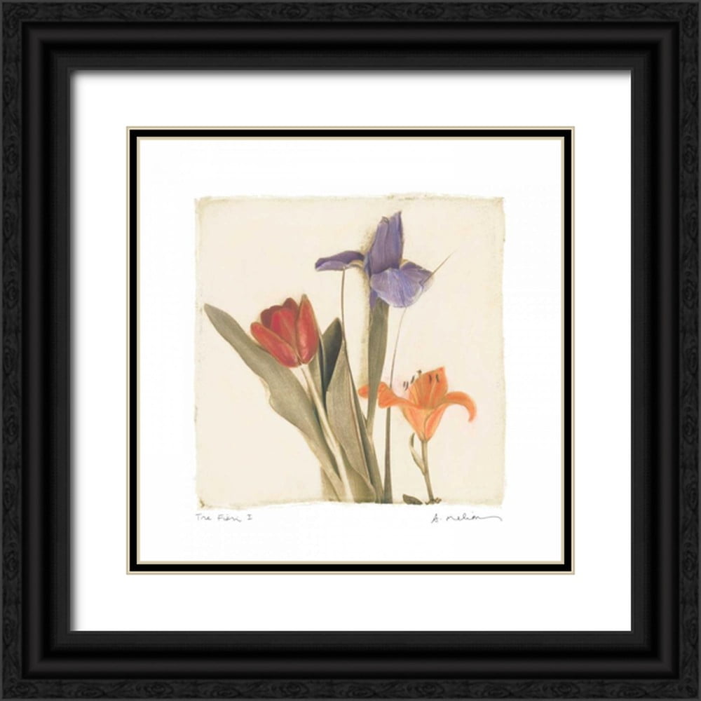 Melious, Amy 26x26 Black Ornate Wood Framed with Double Matting Museum ...