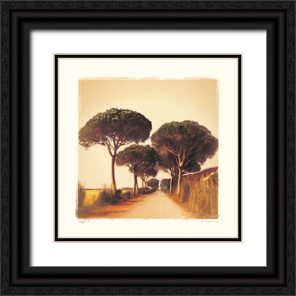 Melious, Amy 26x26 Black Ornate Wood Framed with Double Matting Museum ...