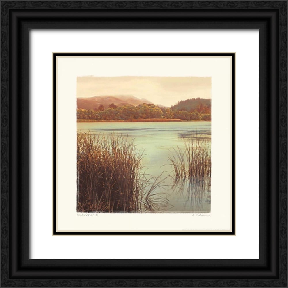 Melious, Amy 26x26 Black Ornate Wood Framed with Double Matting Museum ...