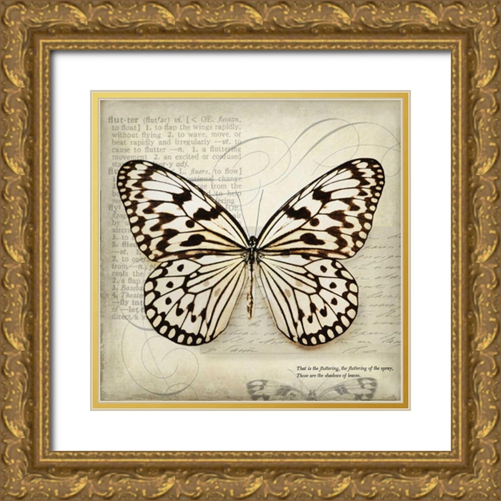 Melious, Amy 26x26 Gold Ornate Wood Framed with Double Matting Museum ...