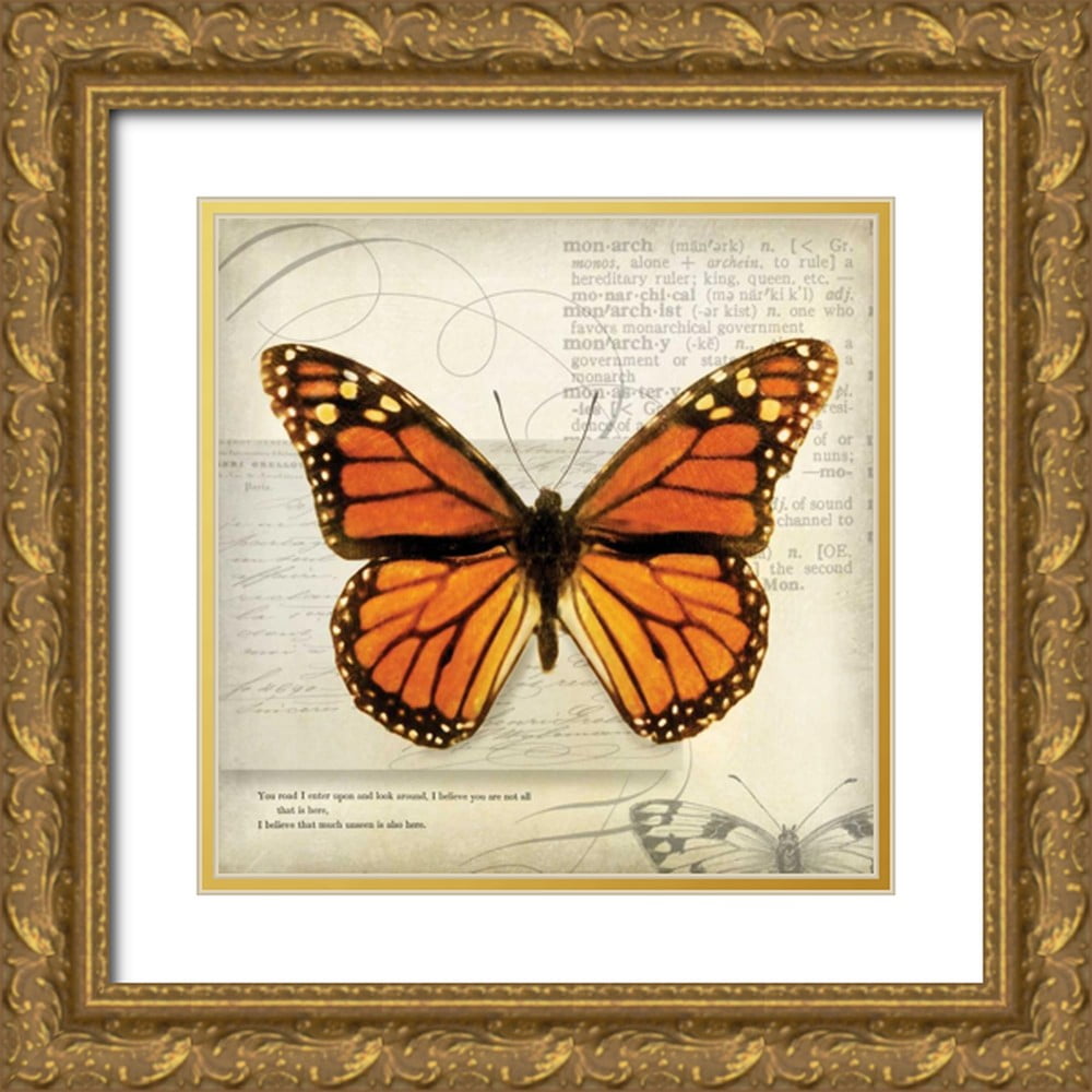 Melious, Amy 26x26 Gold Ornate Wood Framed with Double Matting Museum ...