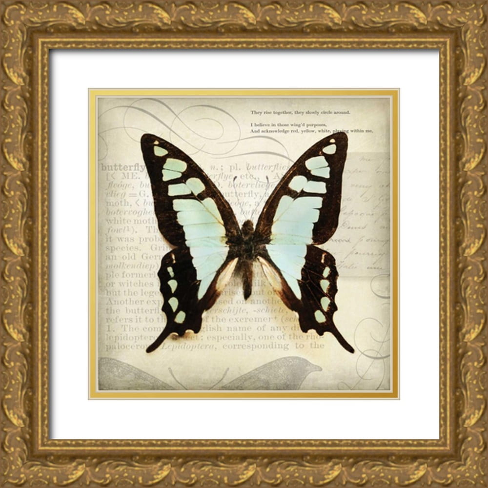 Melious, Amy 26x26 Gold Ornate Wood Framed with Double Matting Museum ...