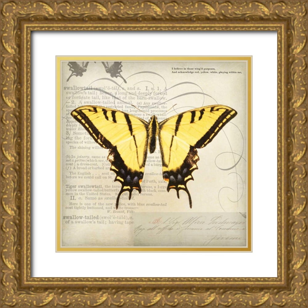 Melious, Amy 26x26 Gold Ornate Wood Framed with Double Matting Museum ...