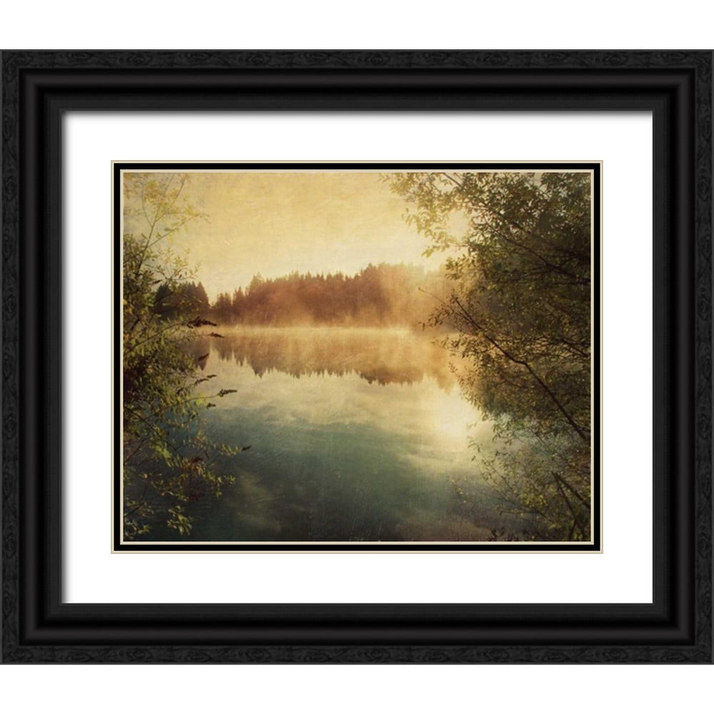 Melious, Amy 32x26 Black Ornate Wood Framed with Double Matting Museum ...