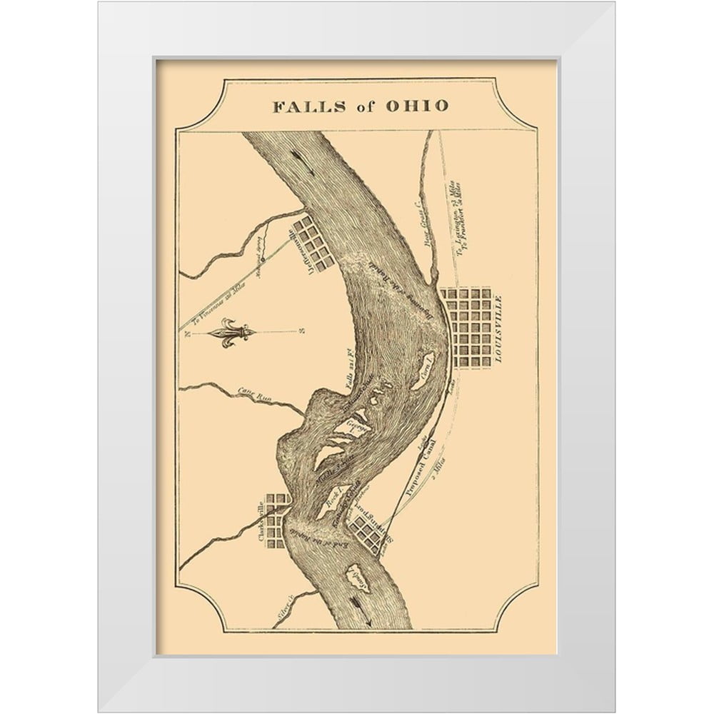 Melish 11x14 White Modern Wood Framed Museum Art Print Titled - Ohio ...