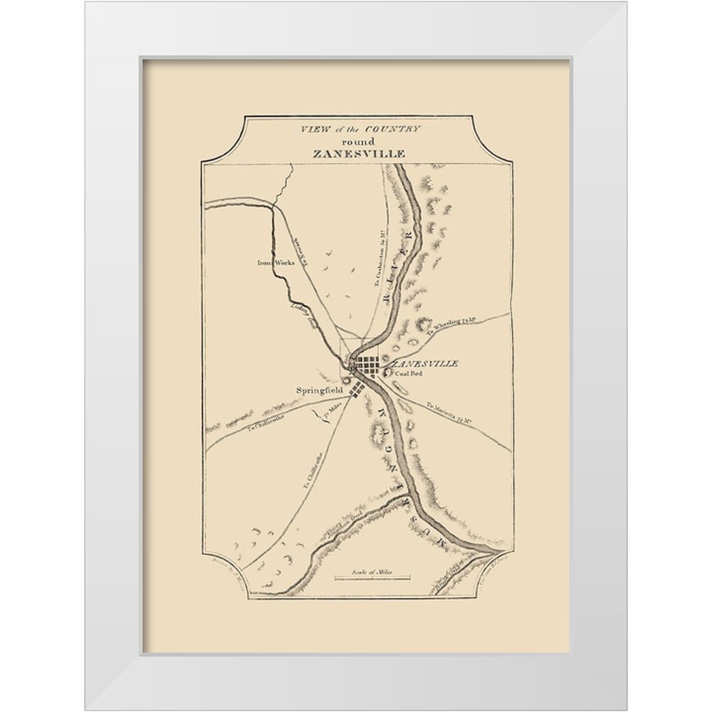 Melish 24x32 White Modern Wood Framed Museum Art Print Titled ...