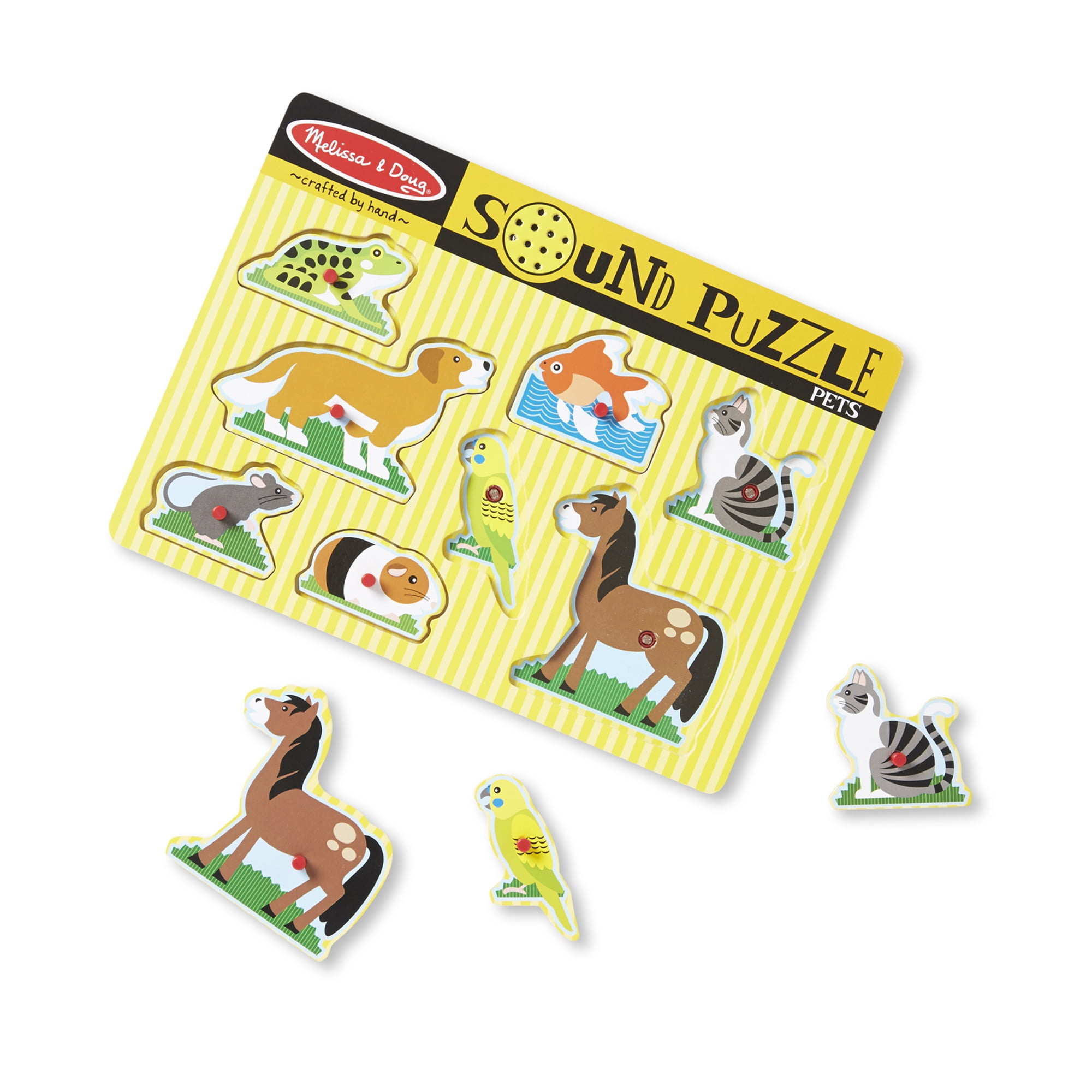 Melissa & Doug 8 Pieces Pets Wooden Peg 3D Puzzles - Walmart.com