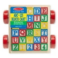 Melissa & Doug ABC Wooden Block Cart 30 1-Inch Solid Wood Blocks ...