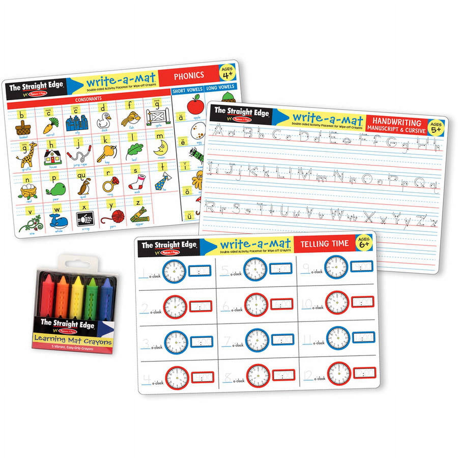 Melissa & Doug Basic Skills Placemat Set - Phonics, Handwriting, and ...