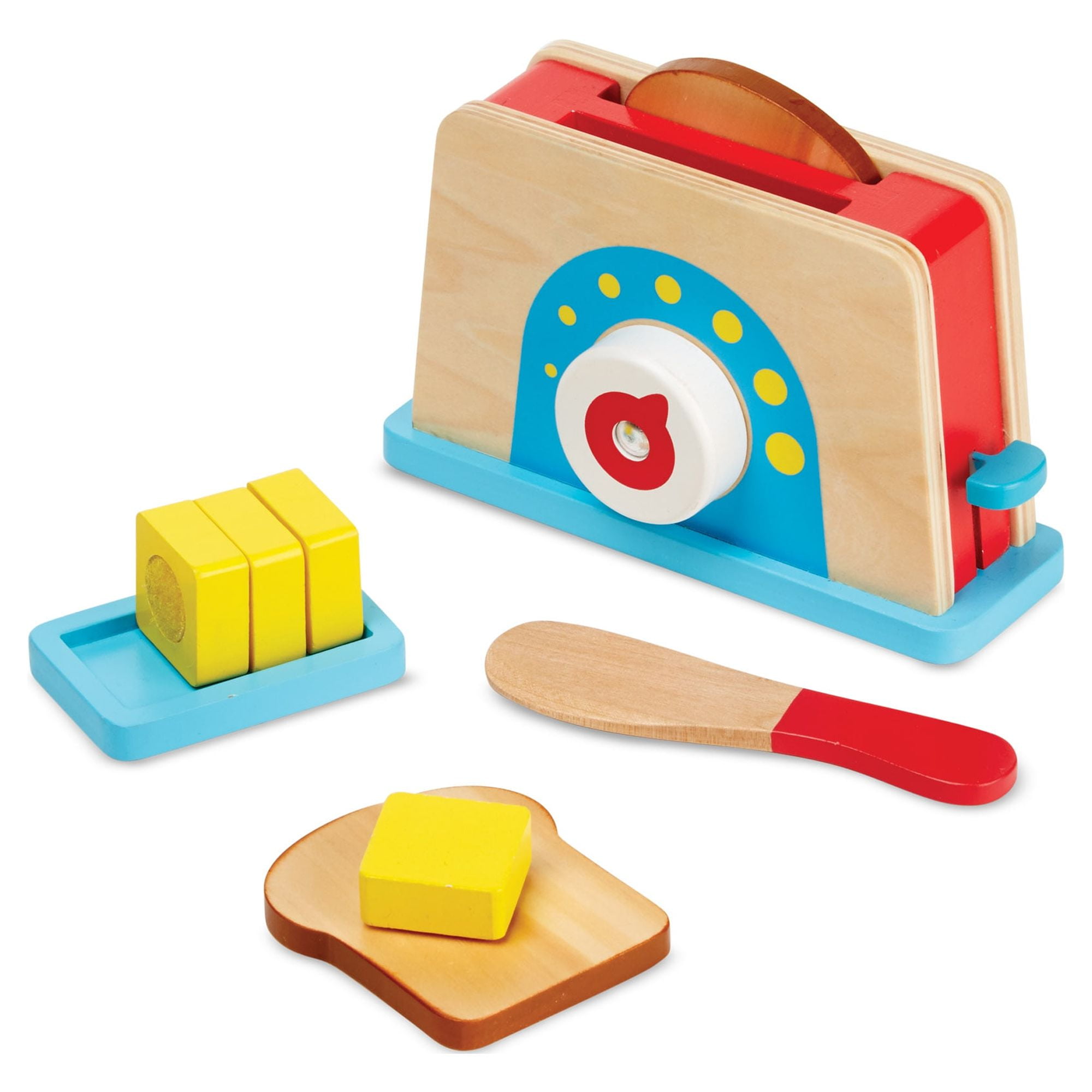 Melissa & Doug Kids Pretend Play Wooden Breakfast Toy - Bread & Butter ...