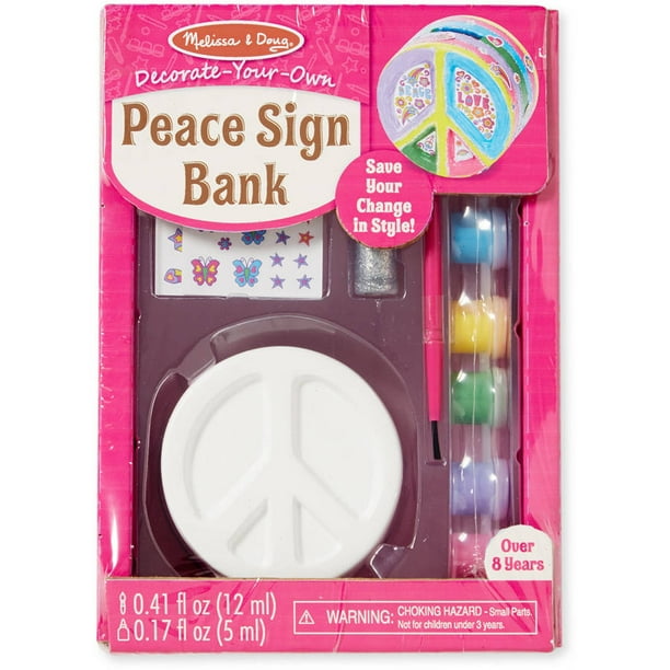Melissa & Doug Decorate-Your-Own Peace Sign Bank Craft Kit - Walmart.com
