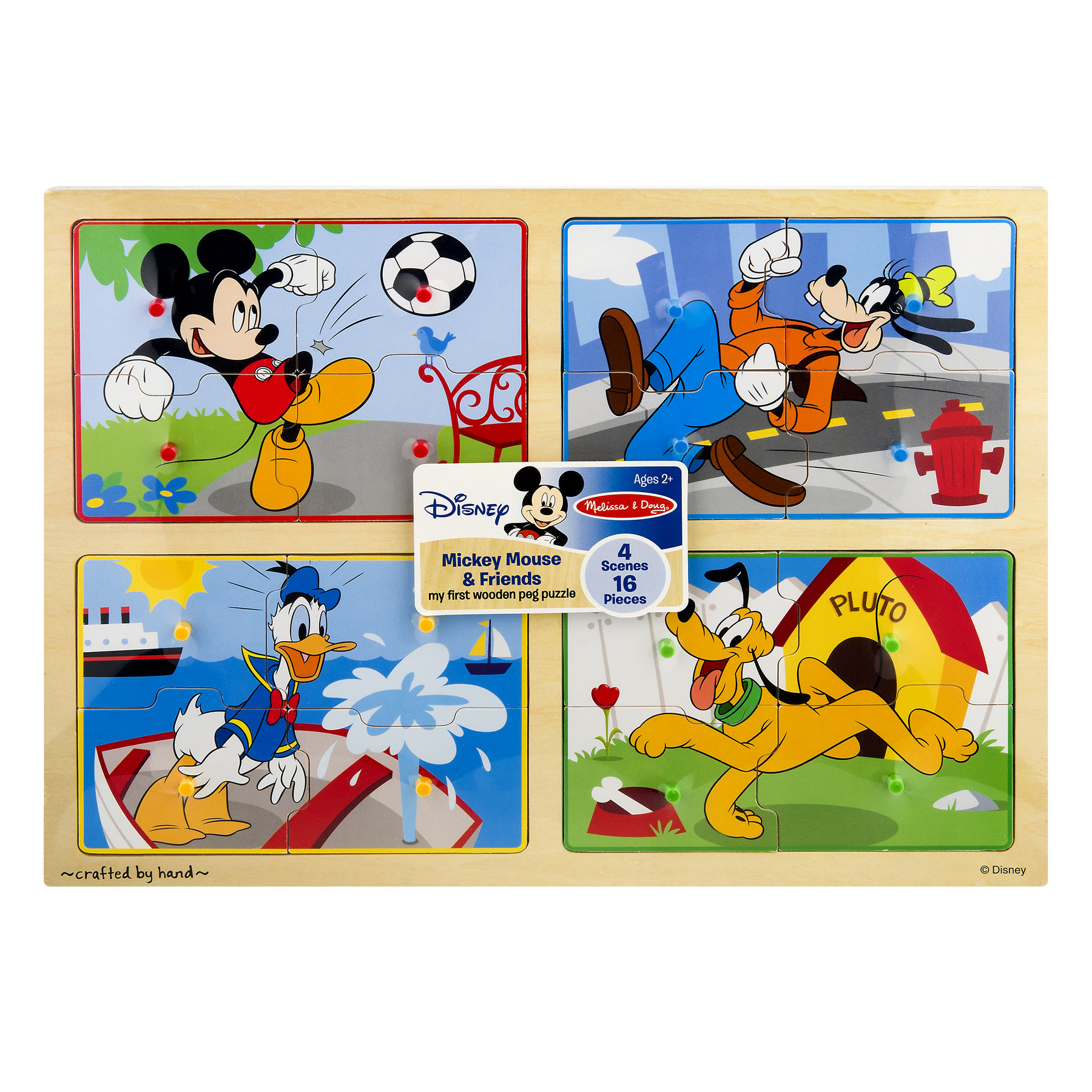 Disney Baby Mickey & Friends Wooden Peg Puzzle - Ages 2+ - Walmart.com
