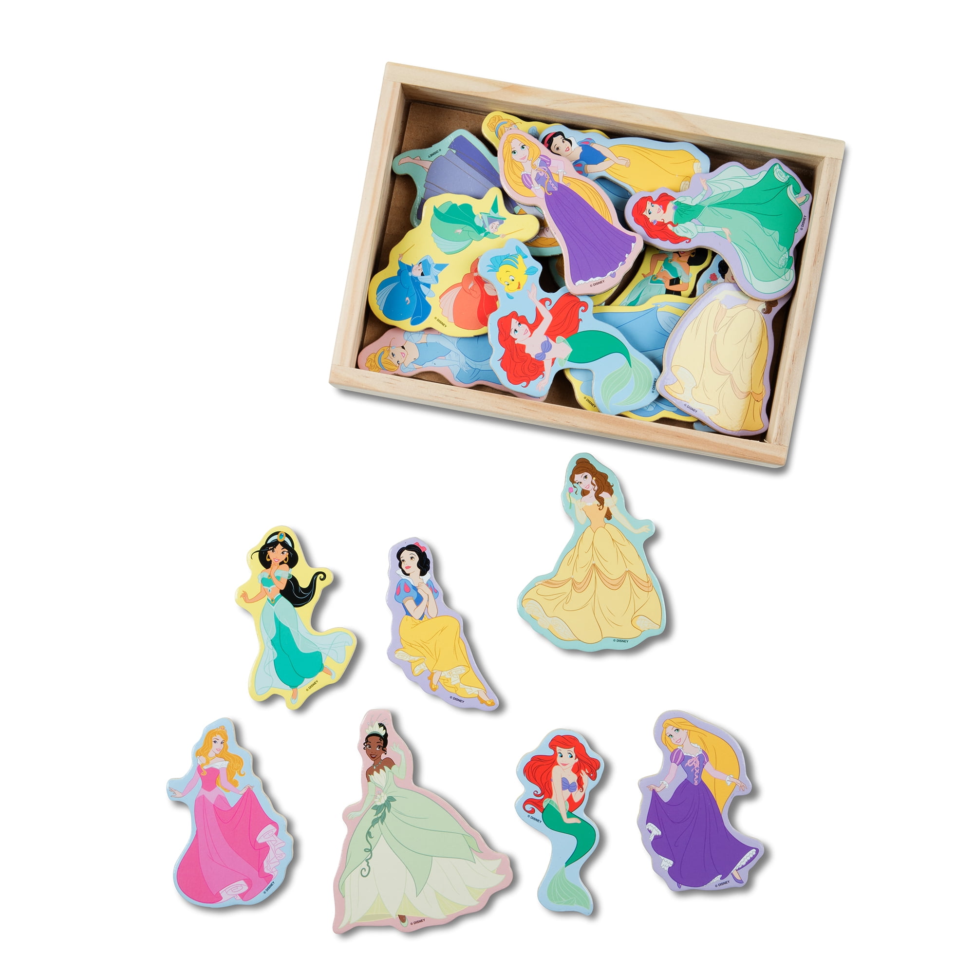Melissa & Doug Disney Princess Wooden Magnets - 20 Character Magnets ...