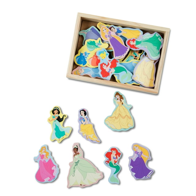 Melissa & Doug Disney Princess Wooden Magnets - 20 Character Magnets ...