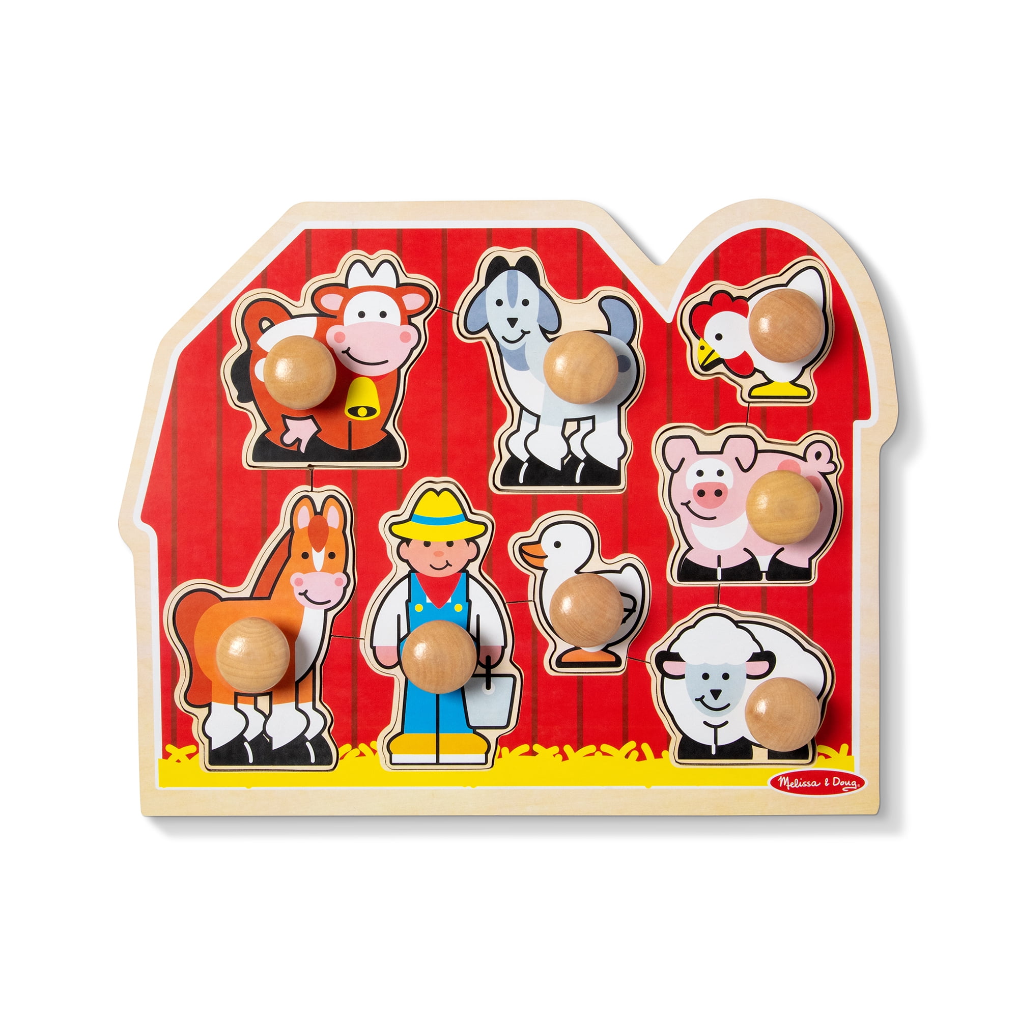 Melissa & Doug Farm Animals Jumbo Knob Wooden Puzzle - Walmart.com