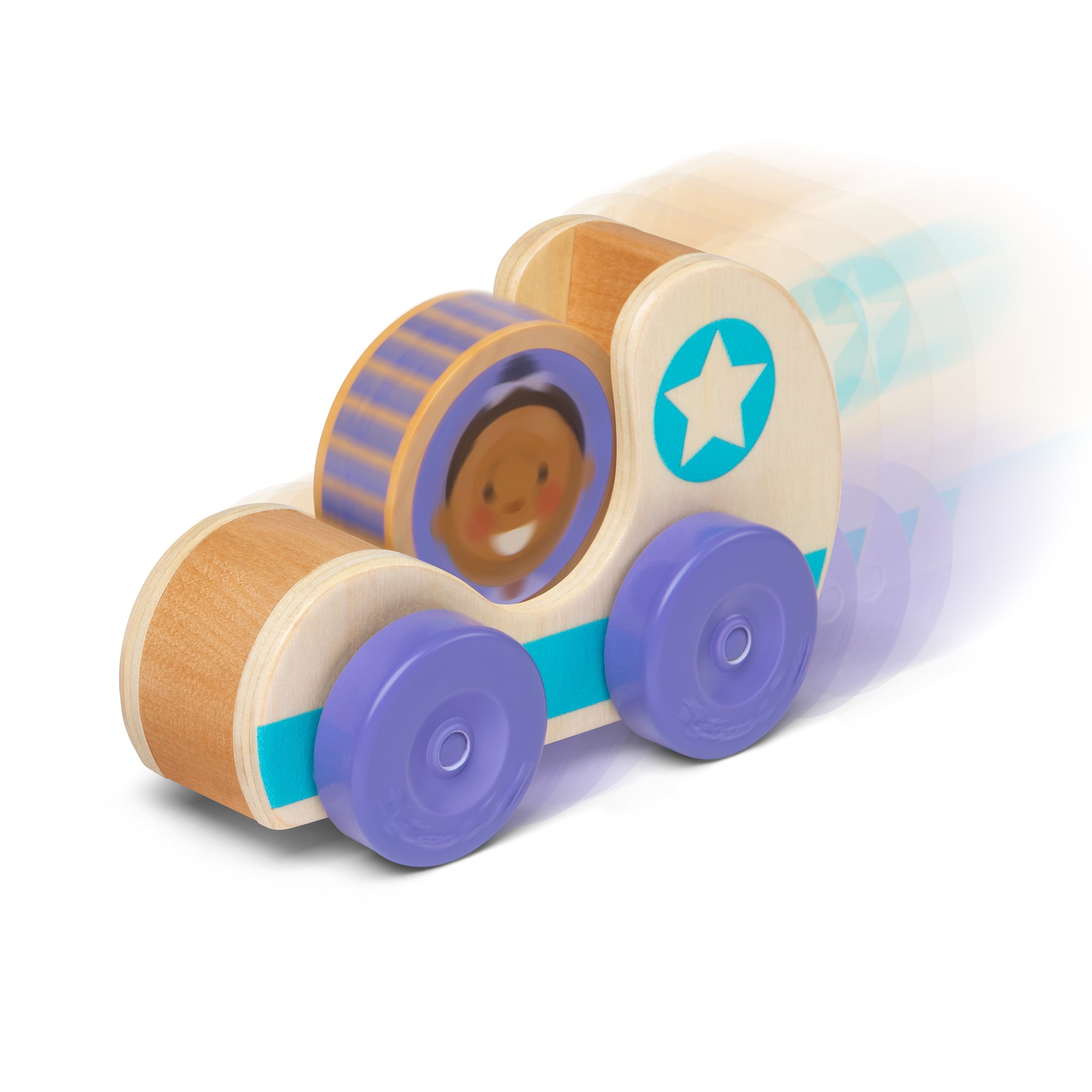 Melissa & Doug GO Tots Wooden Blue Star Car (1 Car, 1 Disk) - FSC ...