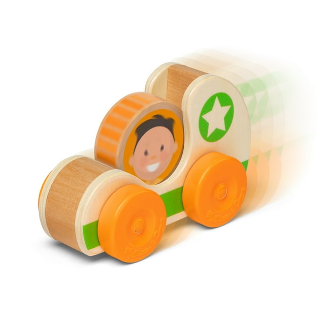 Melissa & Doug GO Tots Wooden Green Star Car (1 Car, 1 Disk) - FSC ...