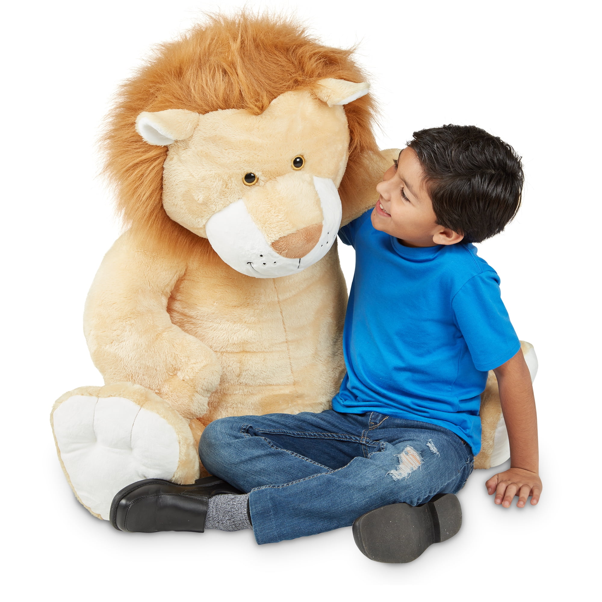 Melissa & Doug Gentle Jumbos Lion Giant Stuffed Plush Animal (Sits ...