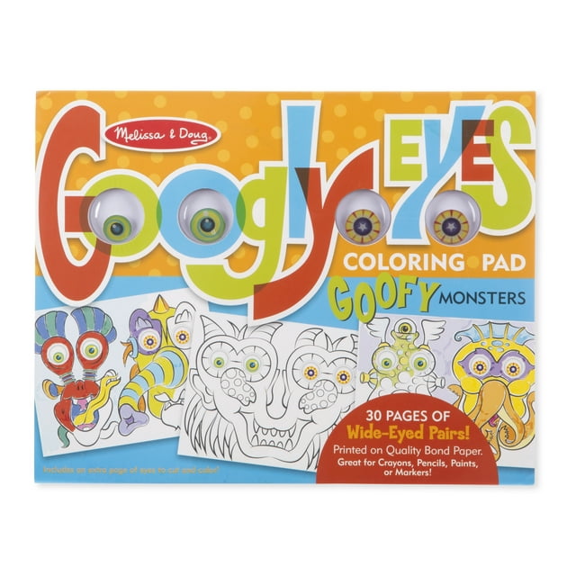 Melissa And Doug Googly Eyes 30 Page Coloring Art Pad Goofy Monsters 11 X 17 Inches