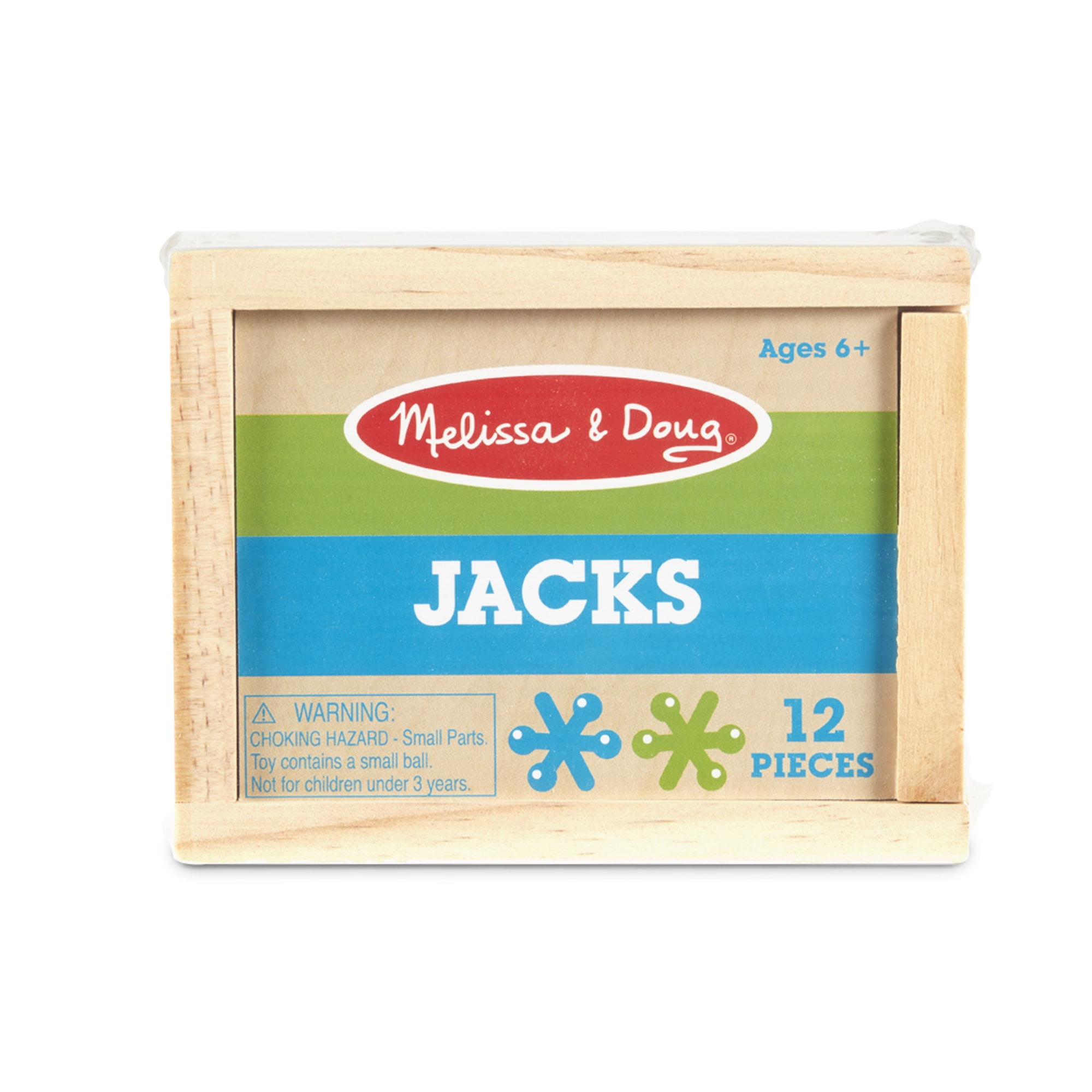 Melissa & Doug Jacks Game with 10 Playing Pieces and 2 Balls in Wooden ...
