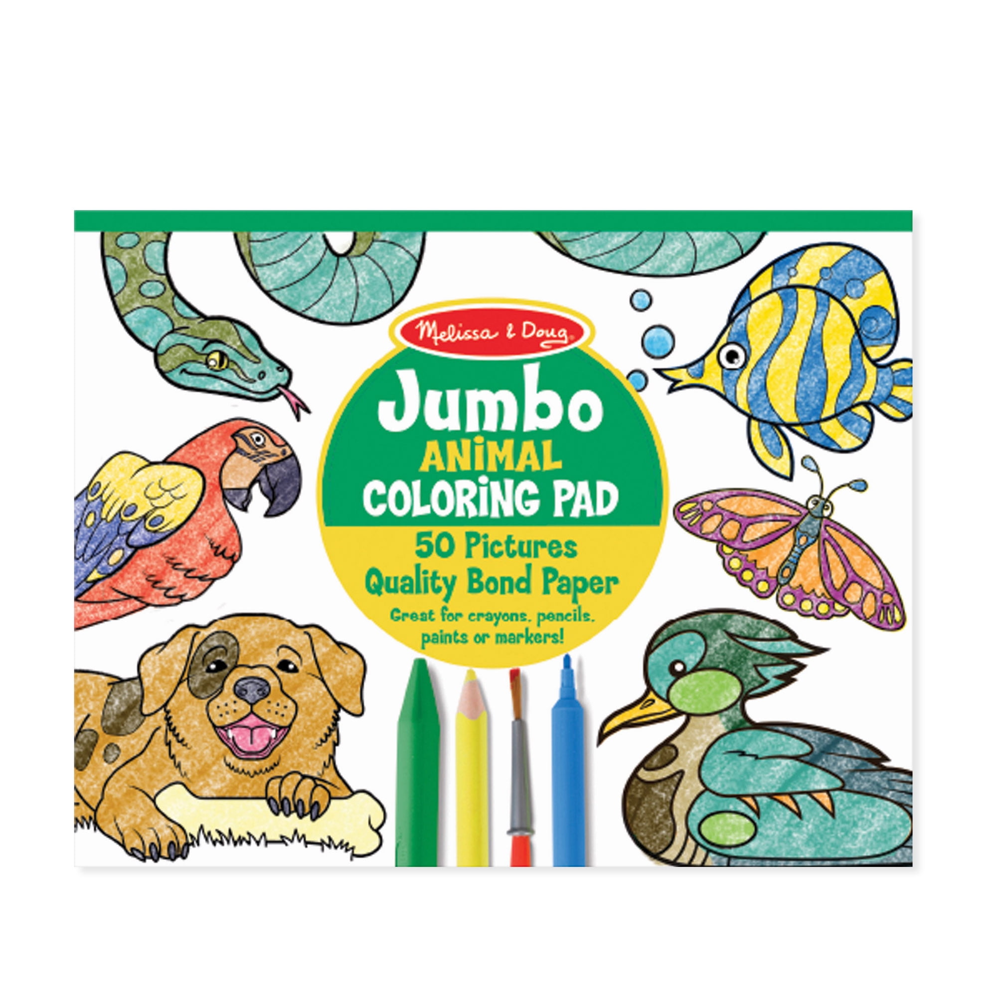 Melissa & Doug Kids Art & Craft Activity, Jumbo Animal Drawing Coloring ...