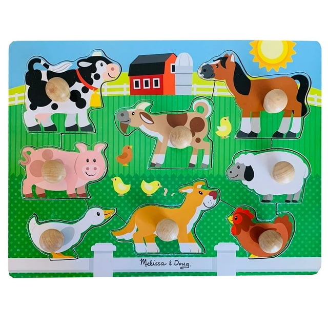 Melissa & Doug Jumbo Knob Puzzle Farm Animals - Walmart.com